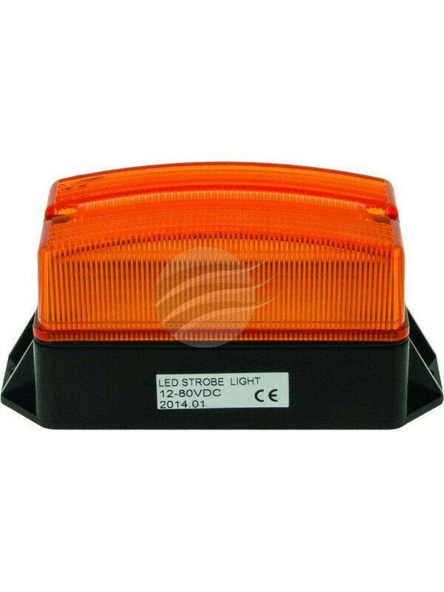 Jaylec - LED Amber Strobe Light 12-80 Volts Plastic 2 Bolt Mount 80 Qu ...
