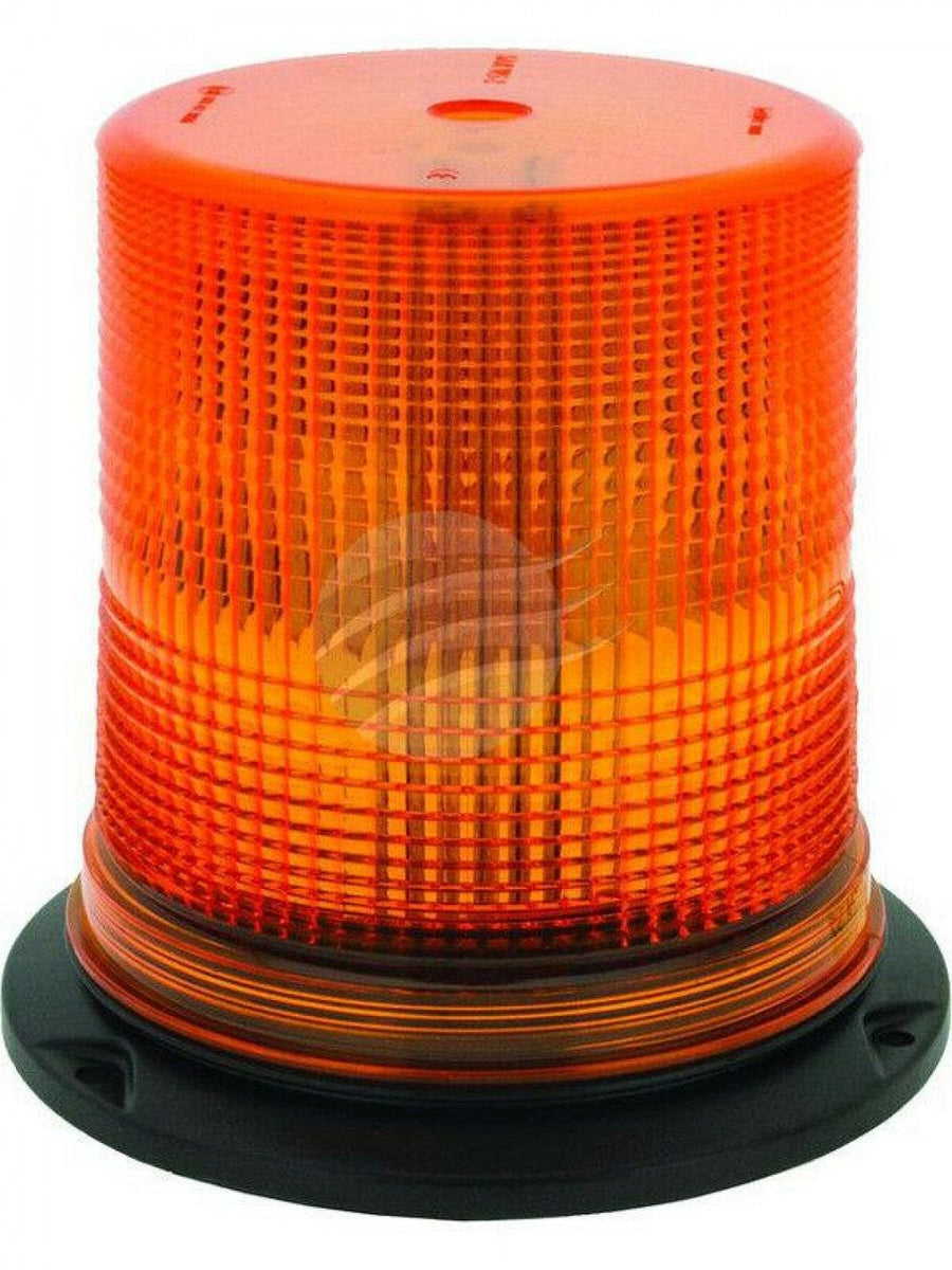 Jaylec - LED Amber Rotating Beacon 12-80 Volts 3 Bolt Mount Alloy Base ...