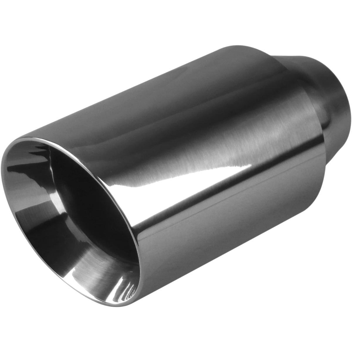 Exhaust Tip - 2 1/4" Inch (In) 4" Inch Out 203mm Long (Rolled In - Ang ...
