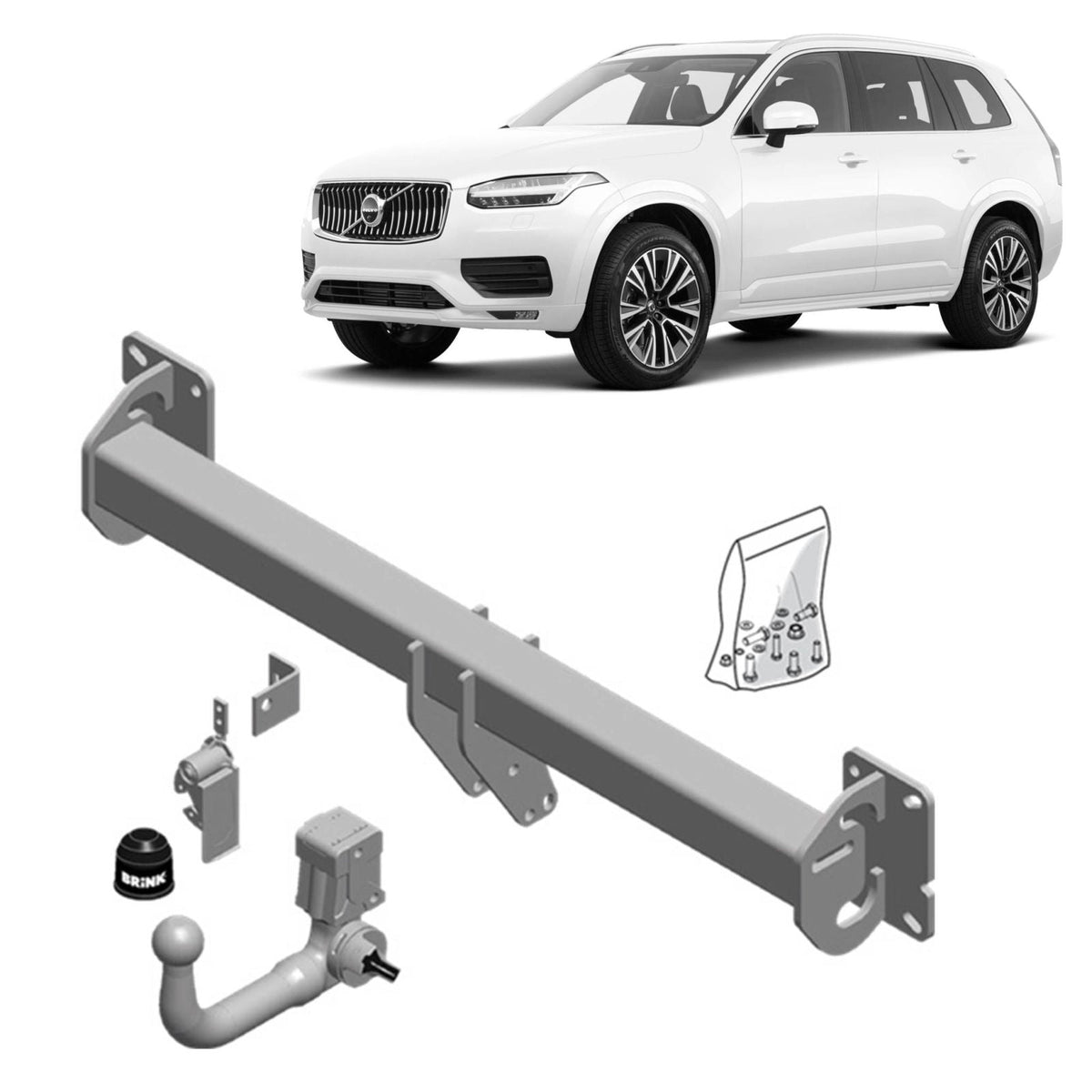 TAG - Volvo XC90 (2014 - on) European Style Towbar & Universal Wiring ...