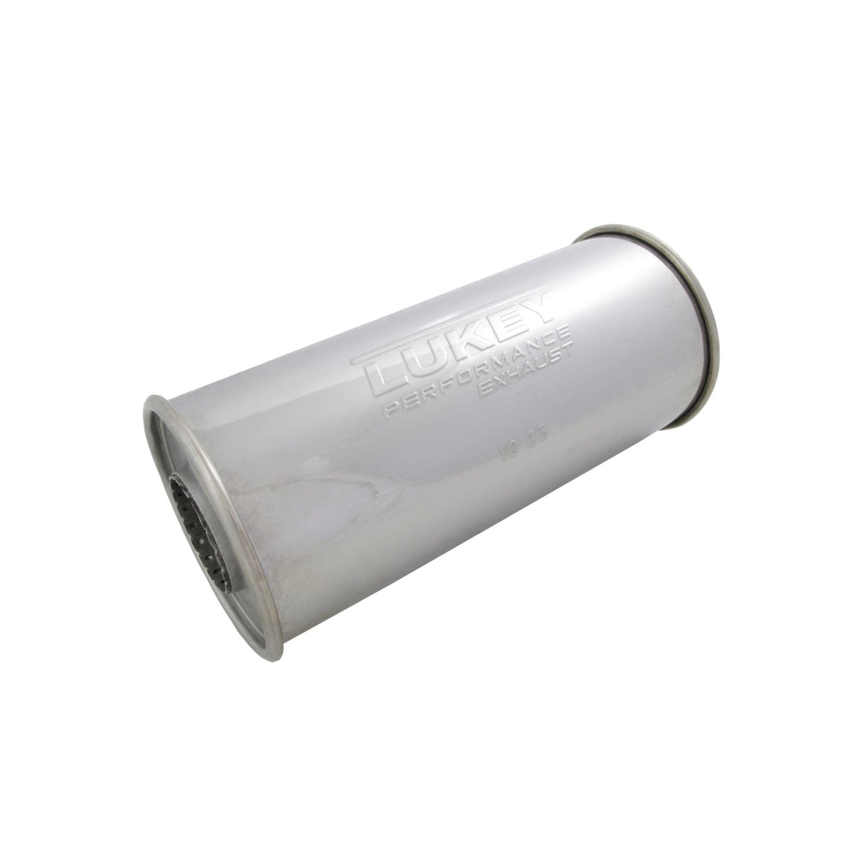 Lukey - 2.25" Megaflow Muffler C/C 12"x5" Round 430 Stainless Steel ...